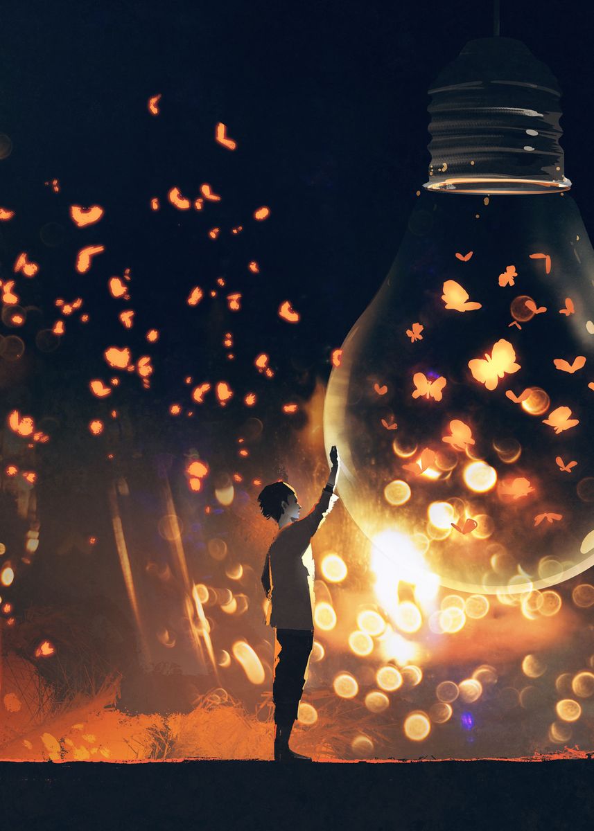 'Bright Night Light' Poster, picture, metal print, paint by Stephen ...