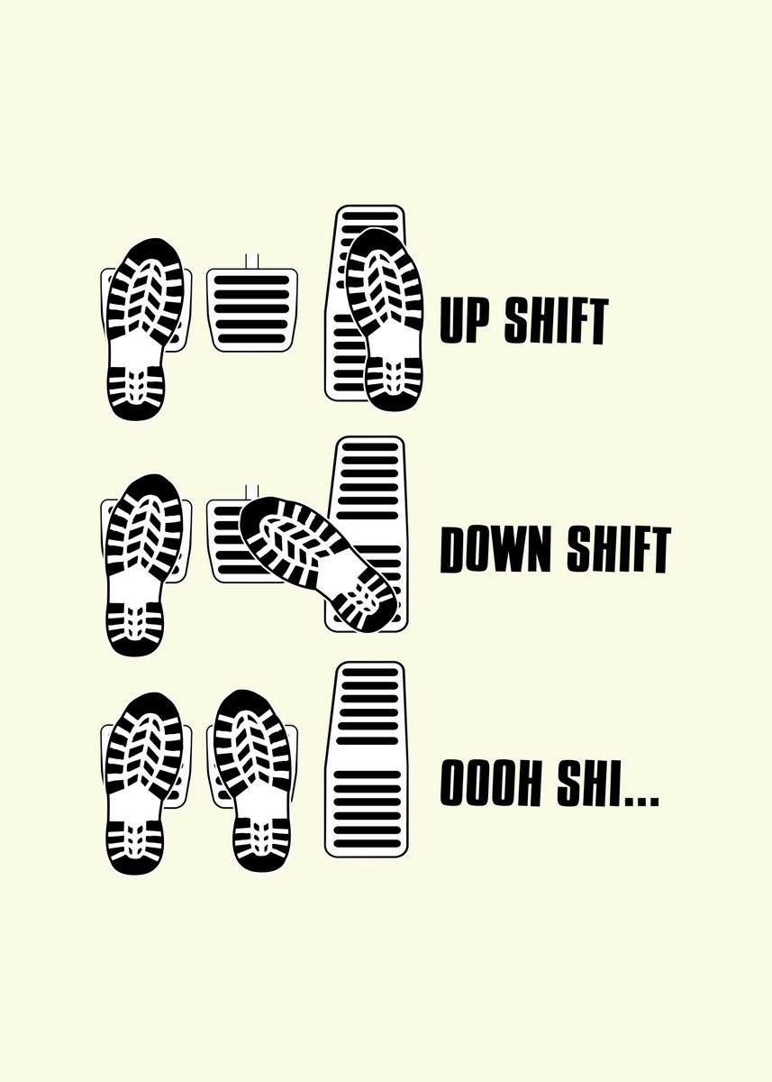 'Car Up Shift Wall Decor' Poster, picture, metal print, paint by ...