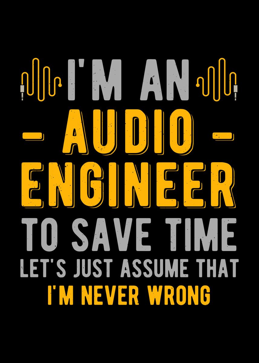'Funny Audio Sound Engineer' Poster, picture, metal print, paint by ...