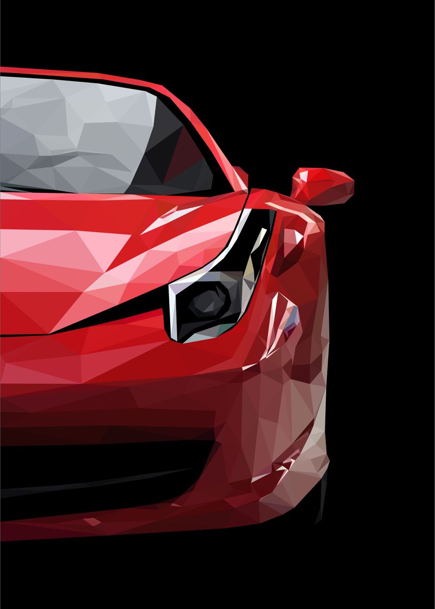 'red car on fire' Poster by muhaf fis | Displate