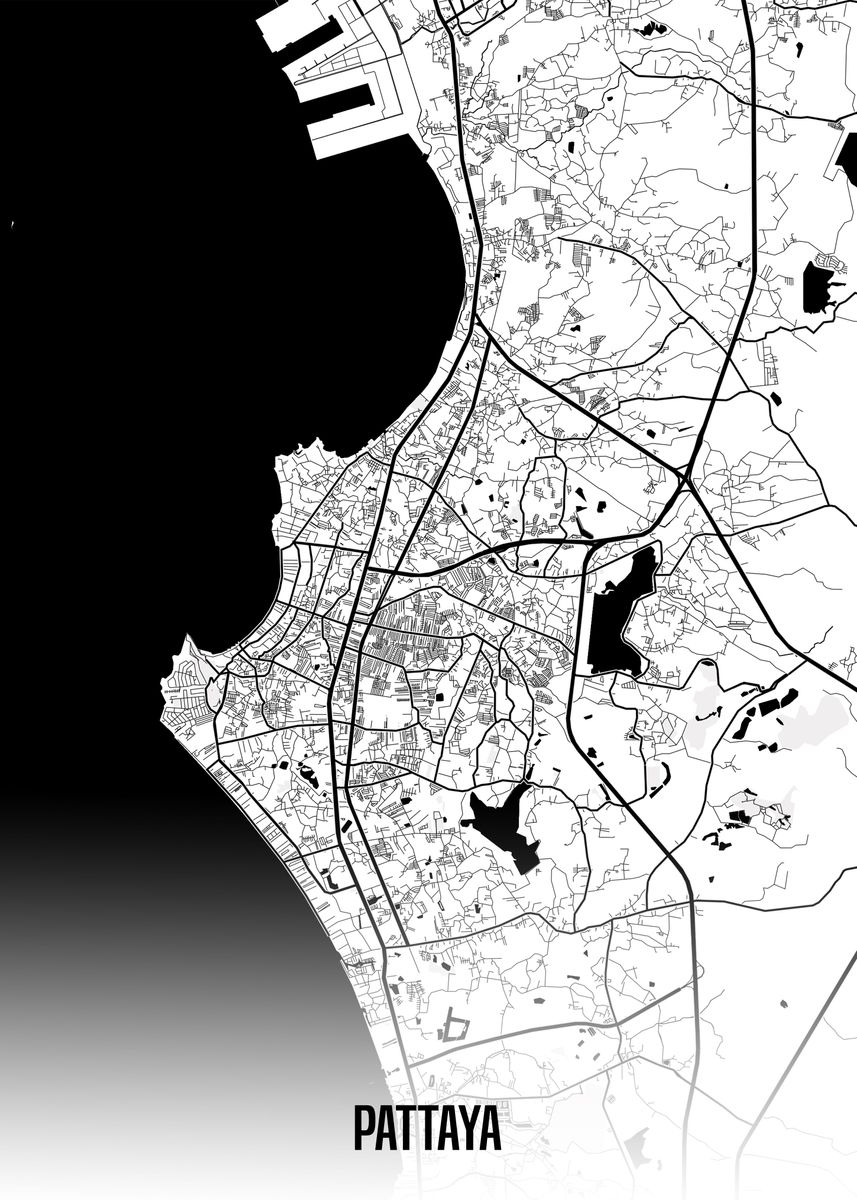 'Pattaya map' Poster, picture, metal print, paint by Stefano Lunghi ...