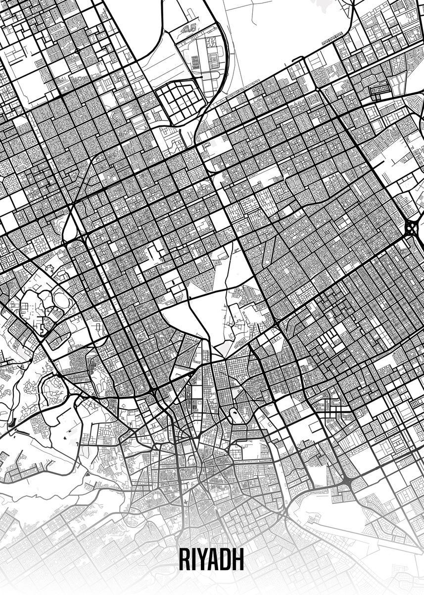 'Riyadh map' Poster, picture, metal print, paint by MAP BOY | Displate