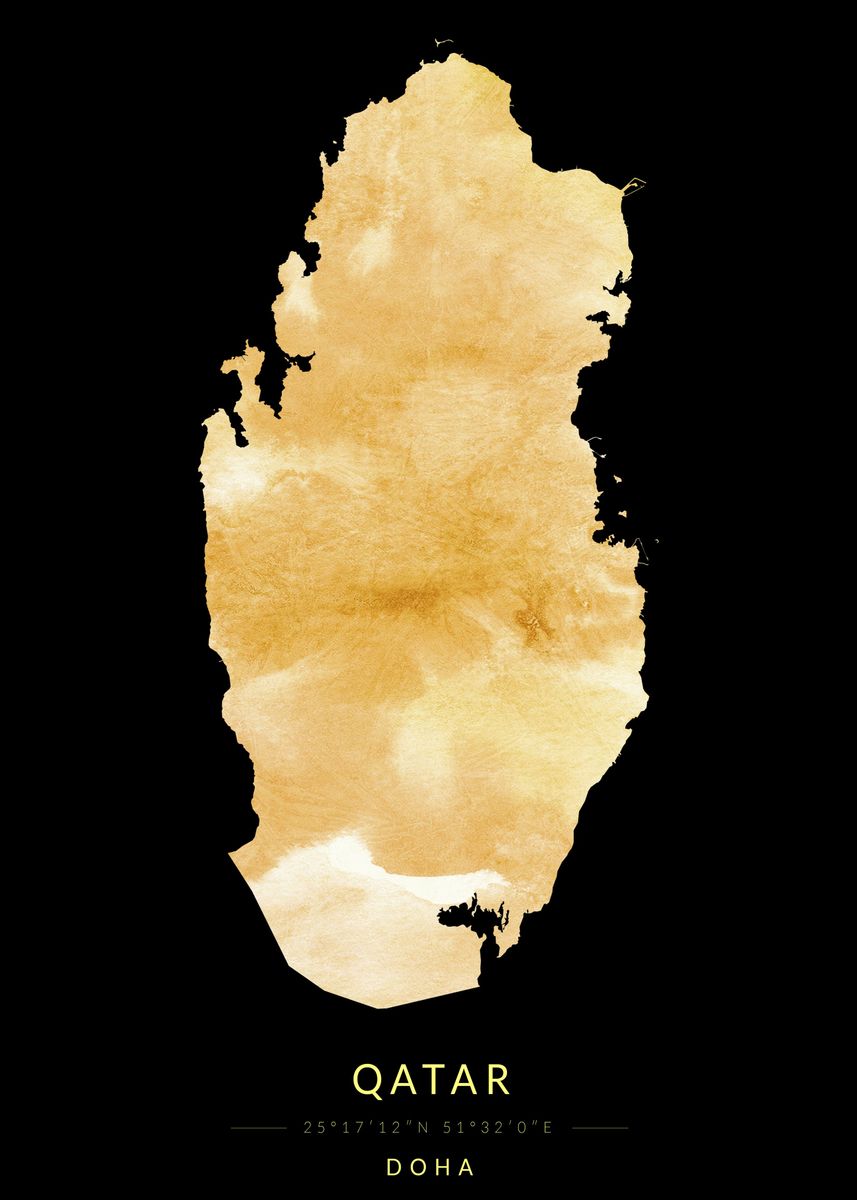 'Qatar Gold' Poster, picture, metal print, paint by Jerhus | Displate