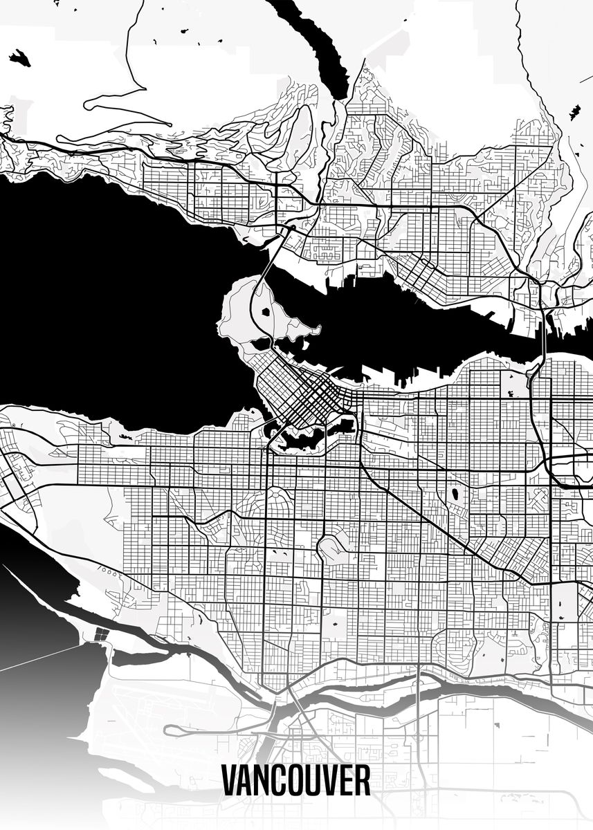 'Vancouver map' Poster, picture, metal print, paint by LUNGHISTE | Displate