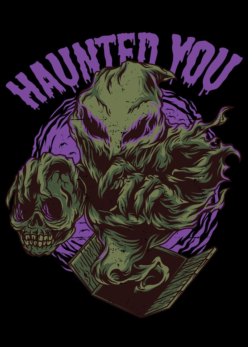 'Haunted You Ghost Horror' Poster by Aniebert Ballo | Displate