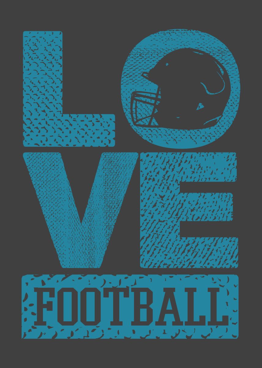 'Love Football' Poster, picture, metal print, paint by BeMi | Displate