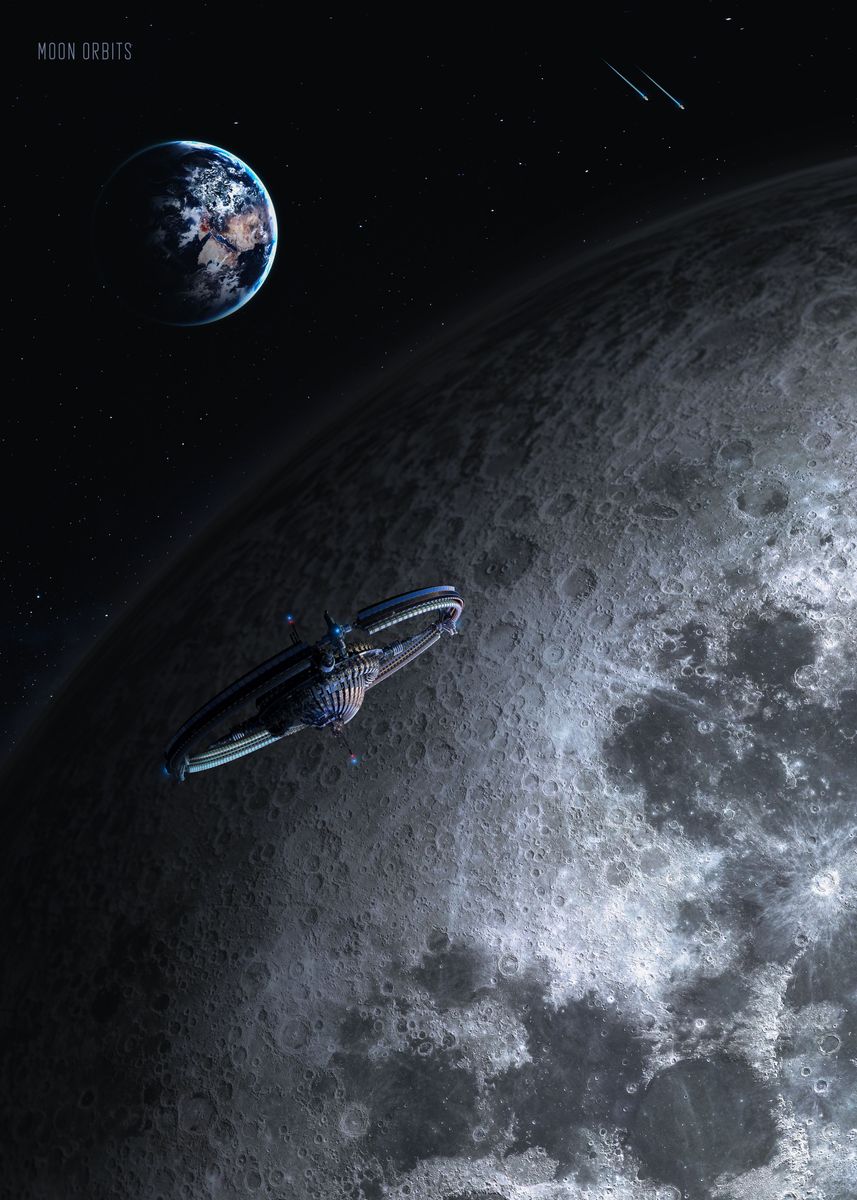 'Moon Orbits' Poster by Cosmologic Vii | Displate