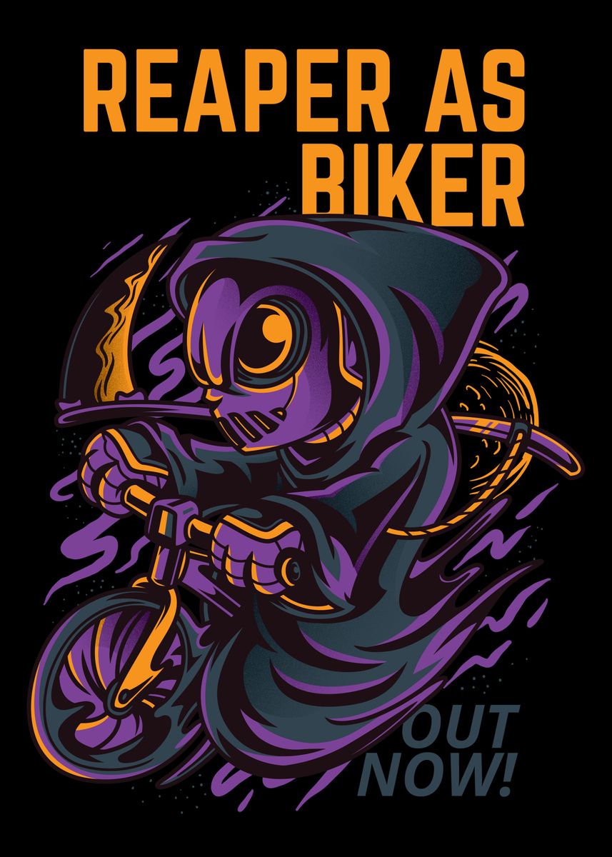 'Reaper as Biker Witch Bike' Poster, picture, metal print, paint by ...