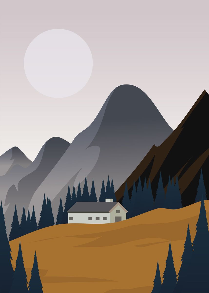 'Peaceful Hills' Poster by Kunyah | Displate