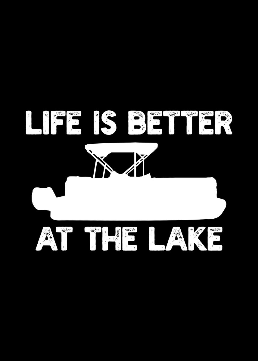 'Pontoon Lake Boating' Poster, picture, metal print, paint by Mealla ...