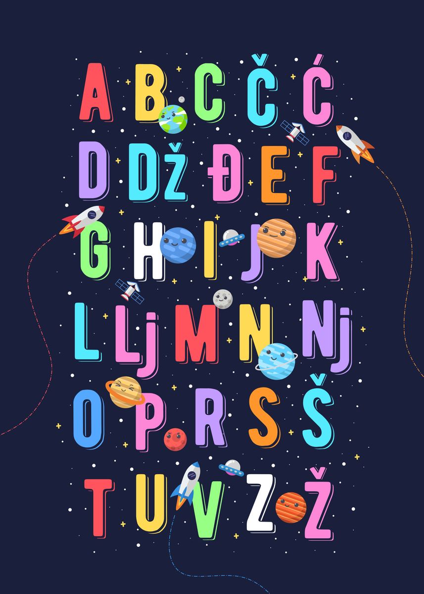 'Gajs latin alphabet' Poster, picture, metal print, paint by Yahya Art ...