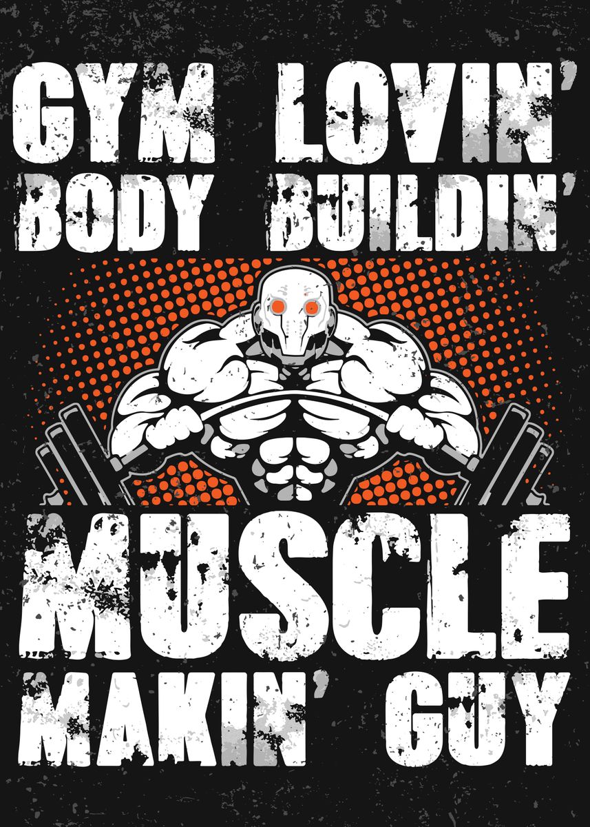 'Gym Bodybuilding Muscles' Poster, picture, metal print, paint by ...