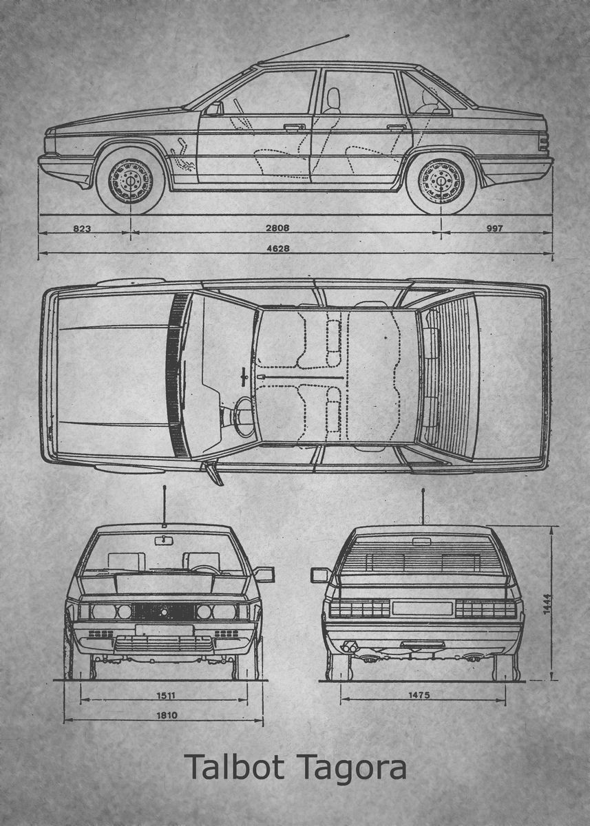 'Talbot Tagora gray old ' Poster, picture, metal print, paint by B & W ...