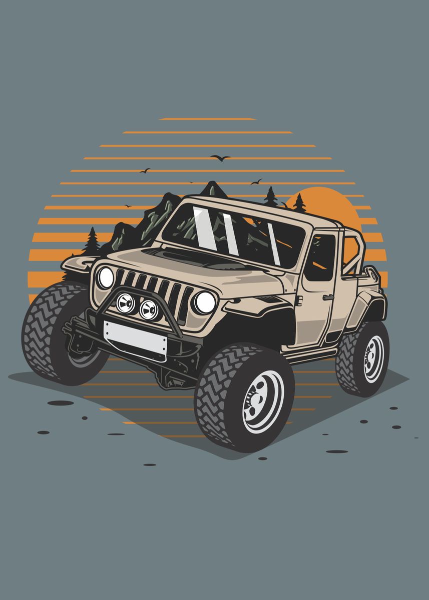 'Classic Jeep' Poster, picture, metal print, paint by Human Shadow ...