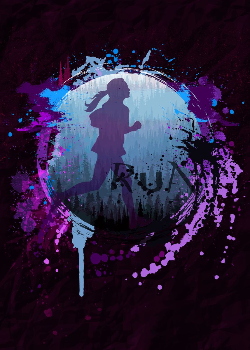 'Run' Poster, picture, metal print, paint by One Red Fox | Displate