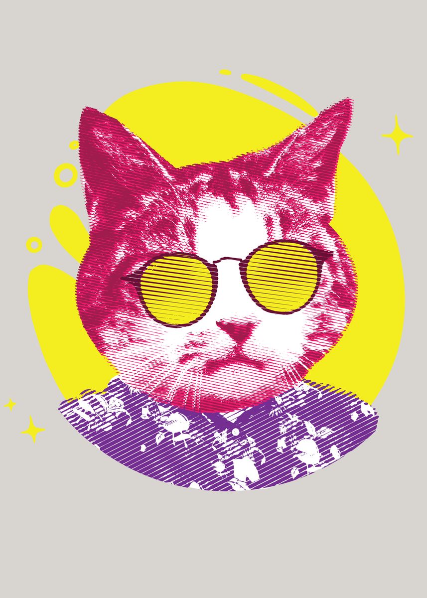 'COOL CAT' Poster, picture, metal print, paint by Kill2Kill | Displate