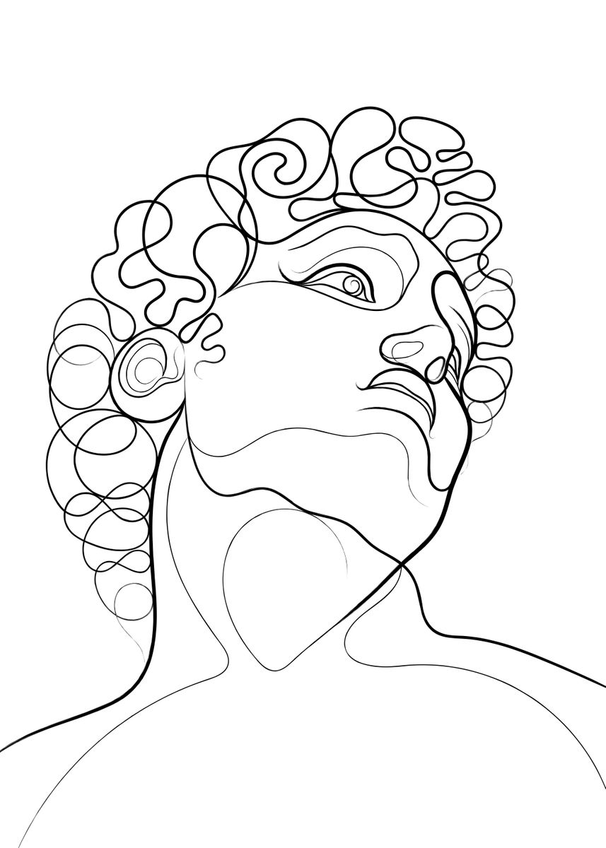 'A Line Portrait Of David' Poster, picture, metal print, paint by Adam ...