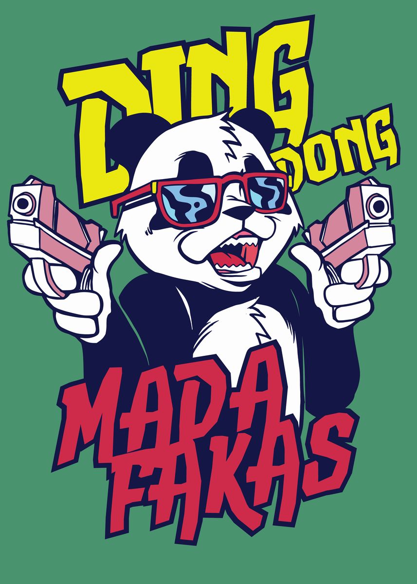 'PANDA GUNS' Poster, picture, metal print, paint by Kill2Kill | Displate