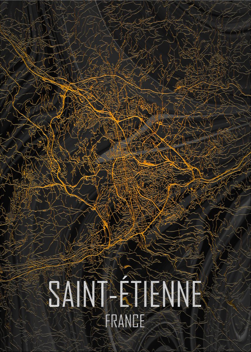 'Saint Etienne France' Poster, picture, metal print, paint by Coconut ...