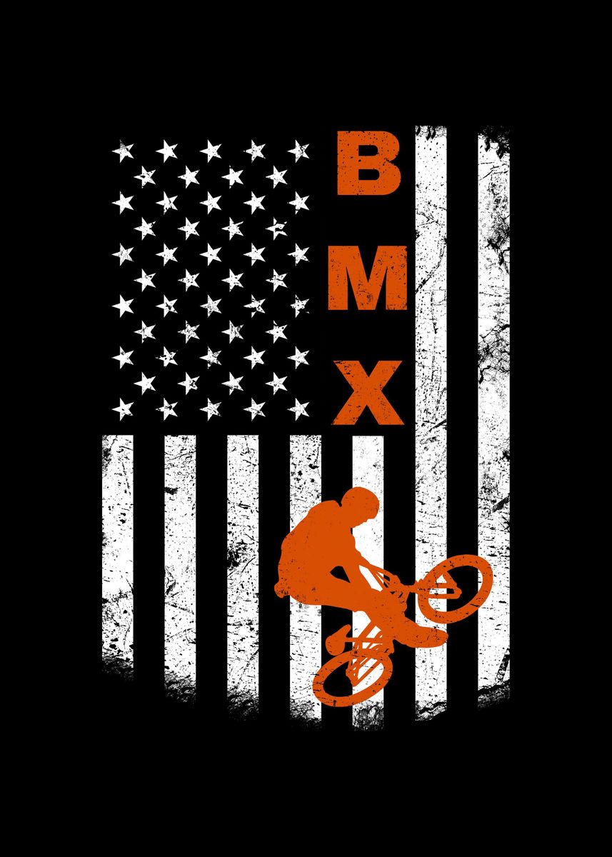 'BMX USA American Flag' Poster, picture, metal print, paint by to42 ...