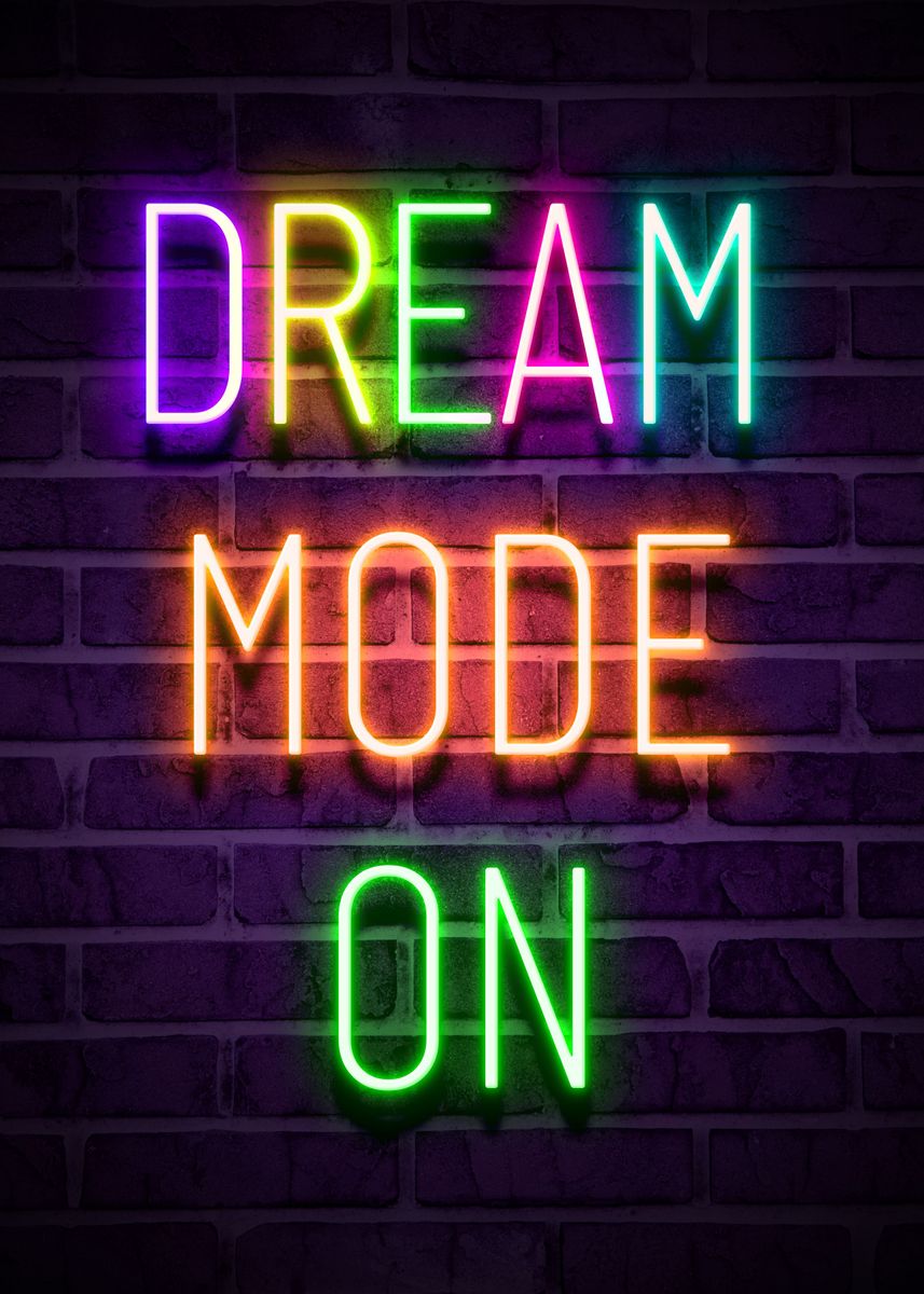 'DREAM MODE ON' Poster, picture, metal print, paint by RETRO VINTAGE ...