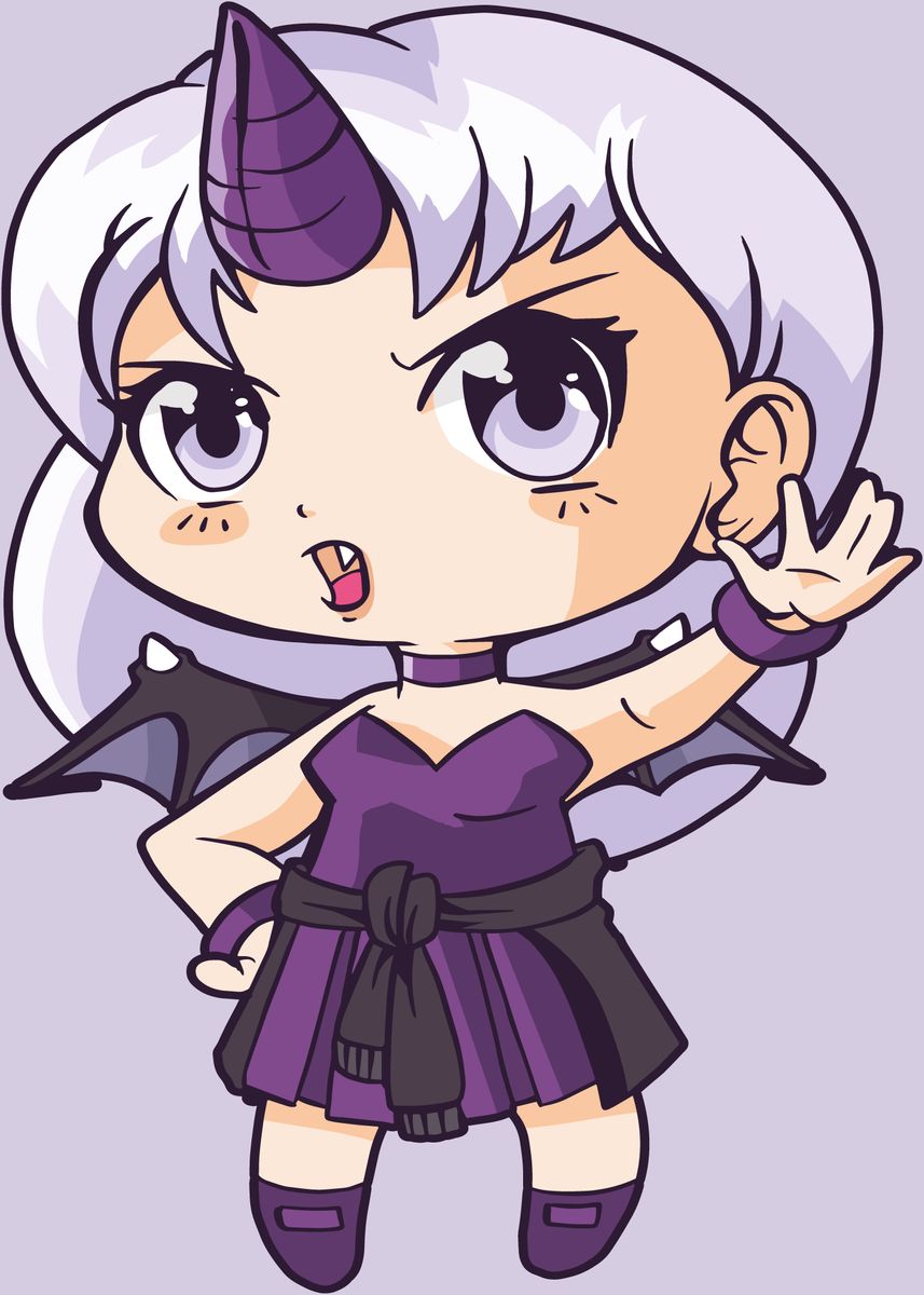 'ANIME DEMON CHIBI' Poster, picture, metal print, paint by Bombdesign ...