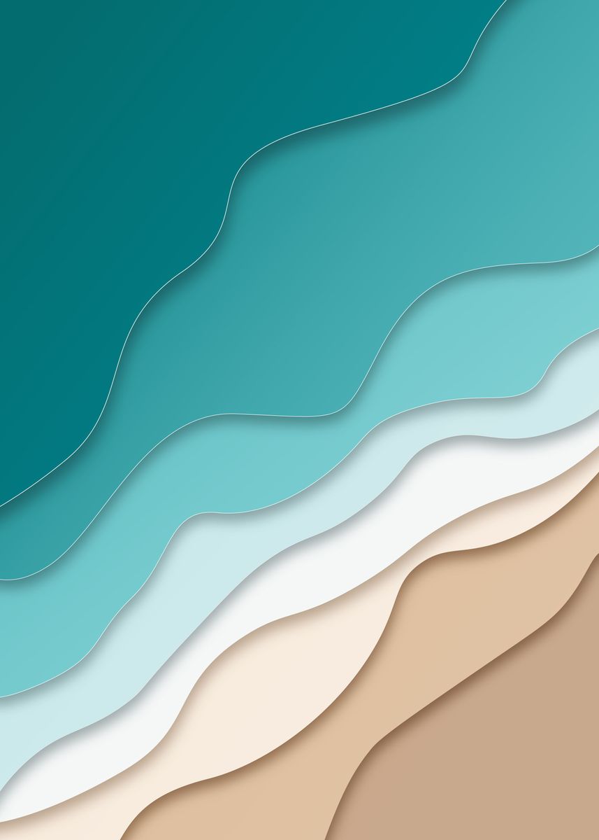 'Sand and Sea' Poster, picture, metal print, paint by Anata | Displate