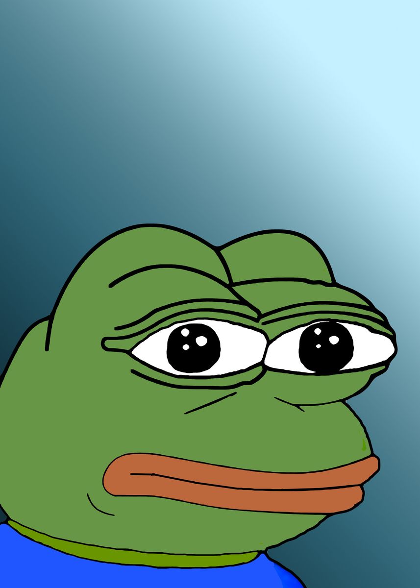 'The frog funny meme ' Poster, picture, metal print, paint by CyberGeek ...