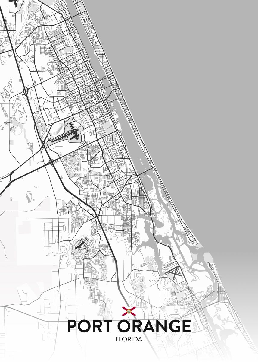 'Port Orange FL' Poster, picture, metal print, paint by IMR Designs ...