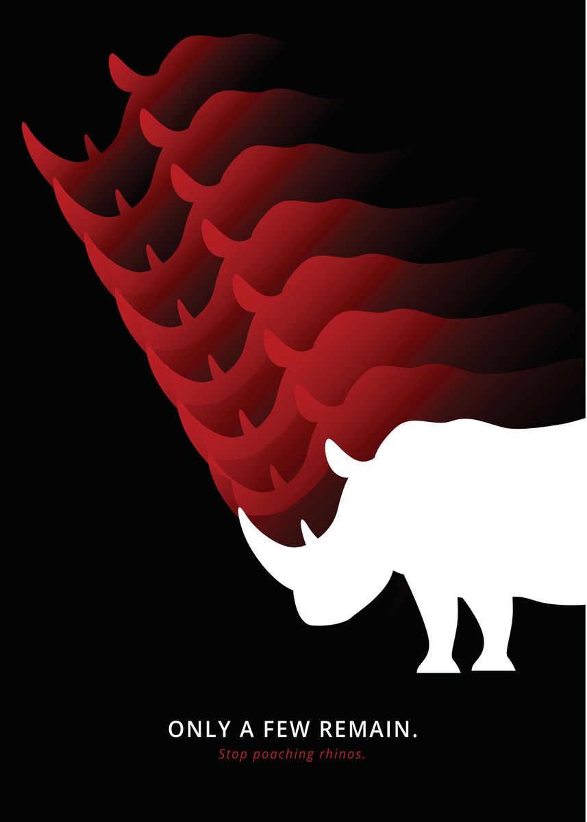 'Stop poaching rhinos' Poster, picture, metal print, paint by Oliver ...