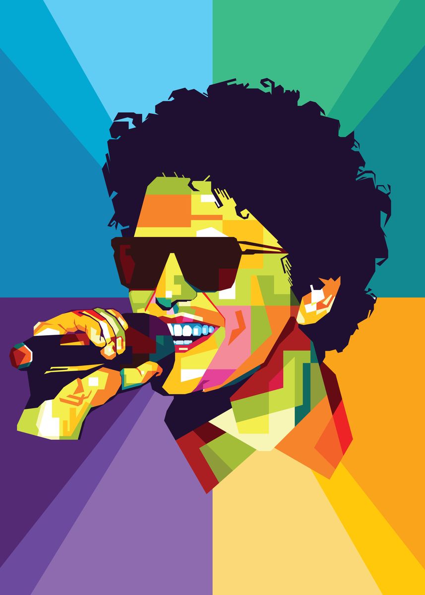 'bruno mars' Poster, picture, metal print, paint by Aminuddin amex ...