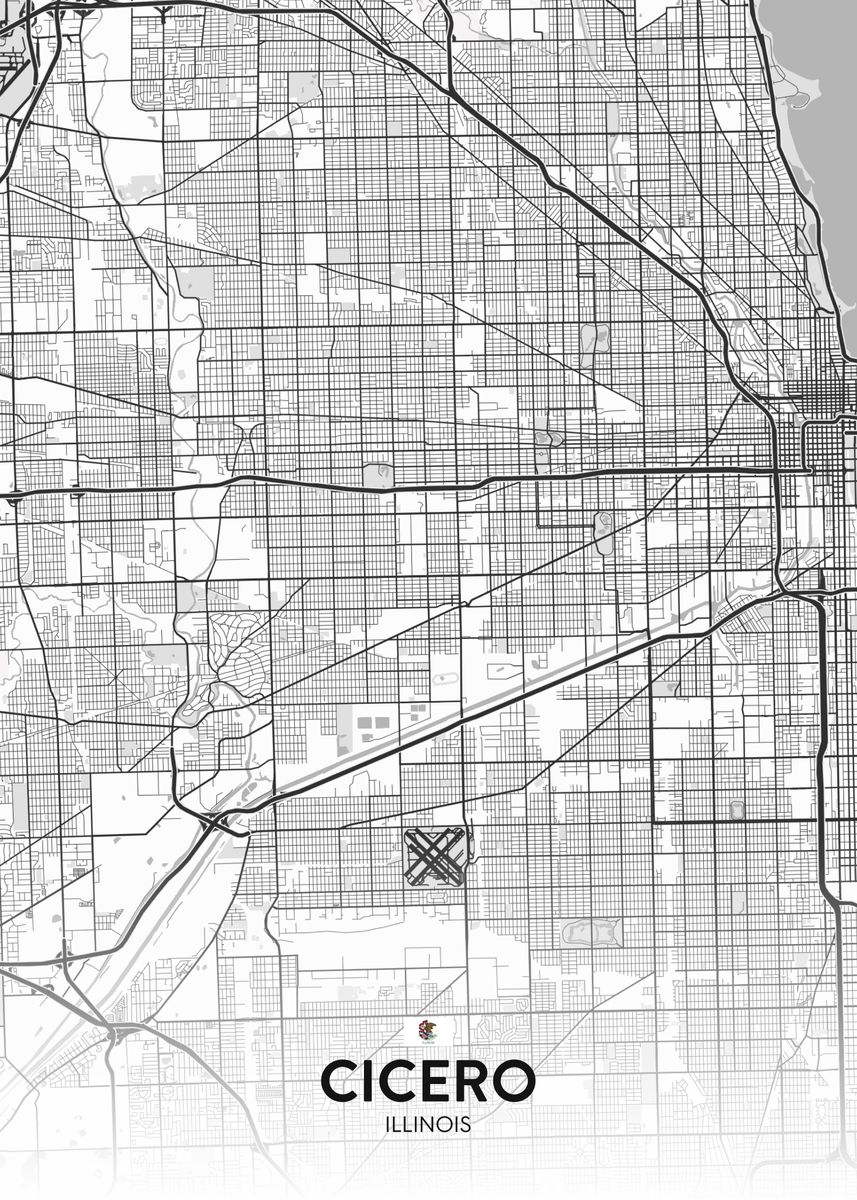 'Cicero IL' Poster, picture, metal print, paint by IMR Designs | Displate