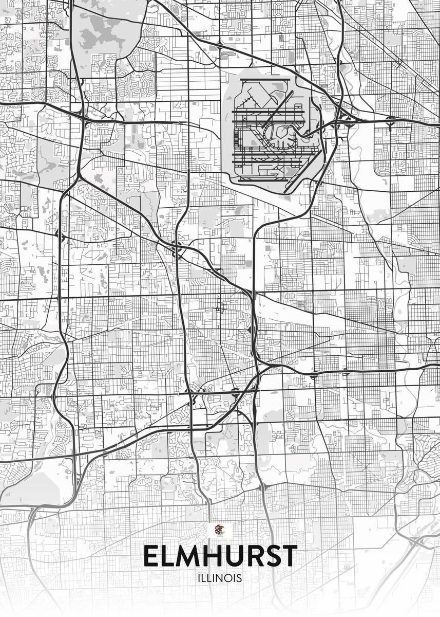 'Elmhurst IL' Poster, picture, metal print, paint by IMR Designs | Displate