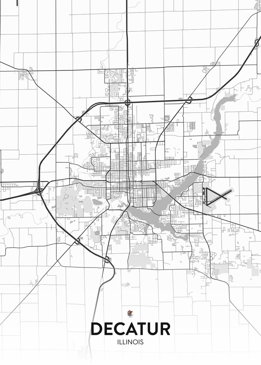 'Decatur IL' Poster, picture, metal print, paint by IMR Designs | Displate