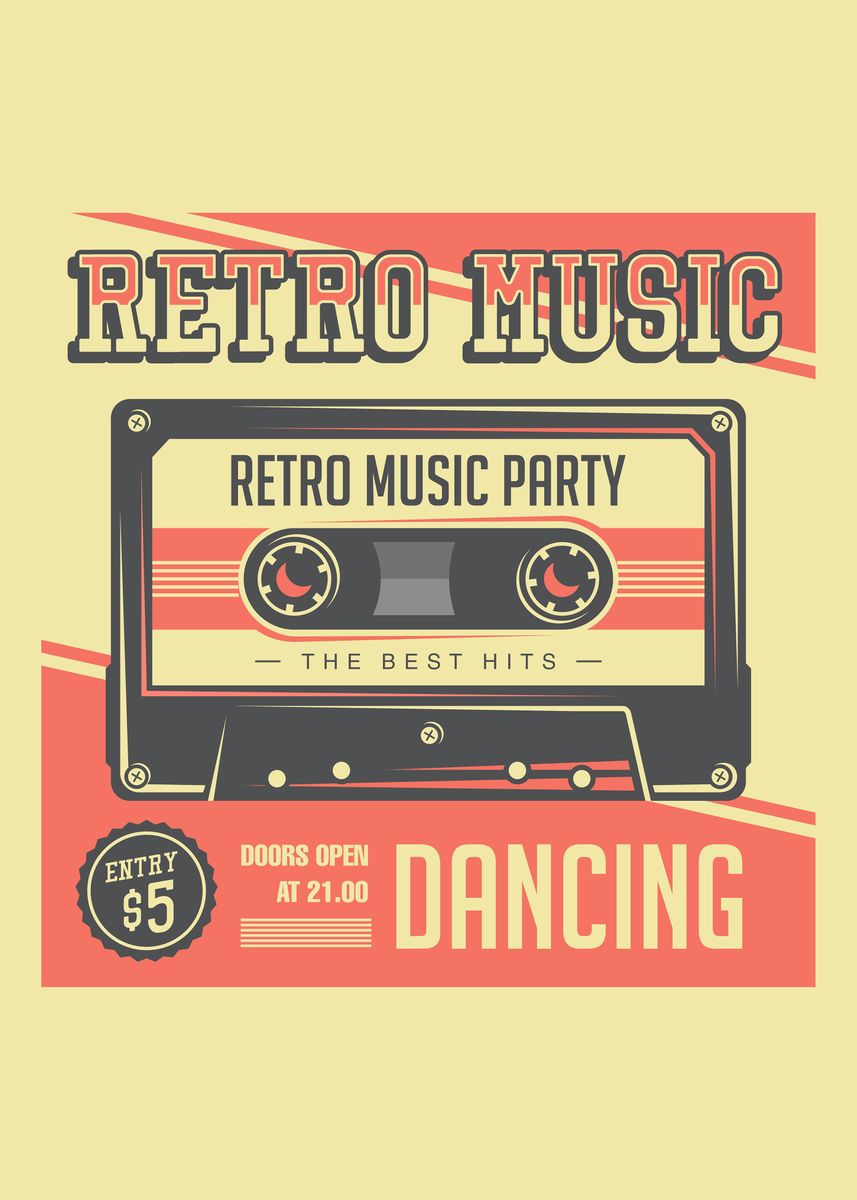 '80s Retro' Poster, picture, metal print, paint by One Piece | Displate