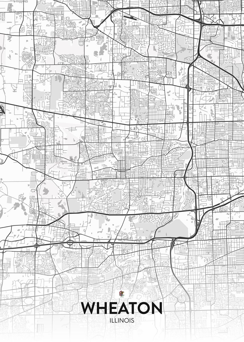 'Wheaton IL' Poster, picture, metal print, paint by IMR Designs | Displate