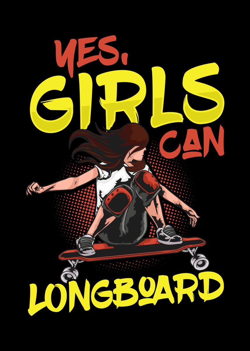 'Longboarding Longboarder L' Poster, picture, metal print, paint by ...