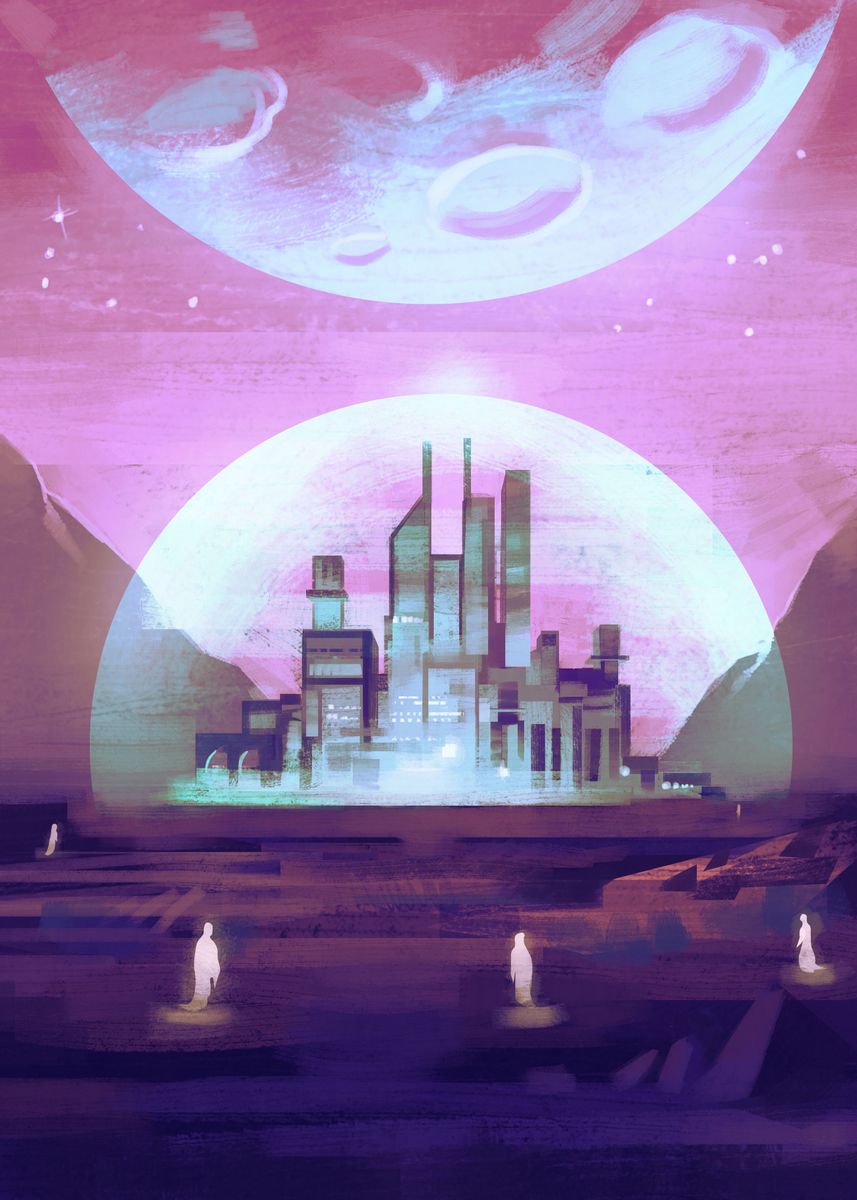 'Shield City' Poster, picture, metal print, paint by Elias Neophytou ...