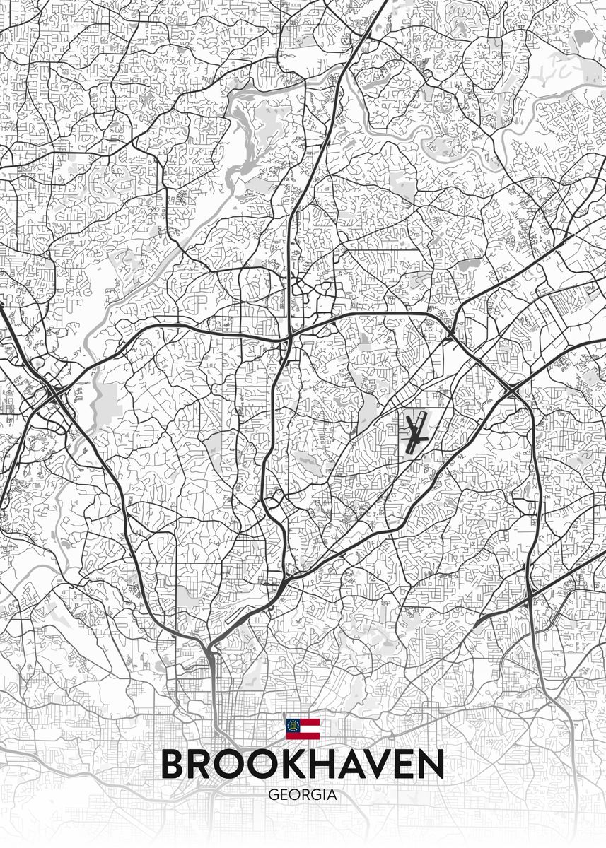 'Brookhaven GA' Poster, picture, metal print, paint by IMR Designs ...