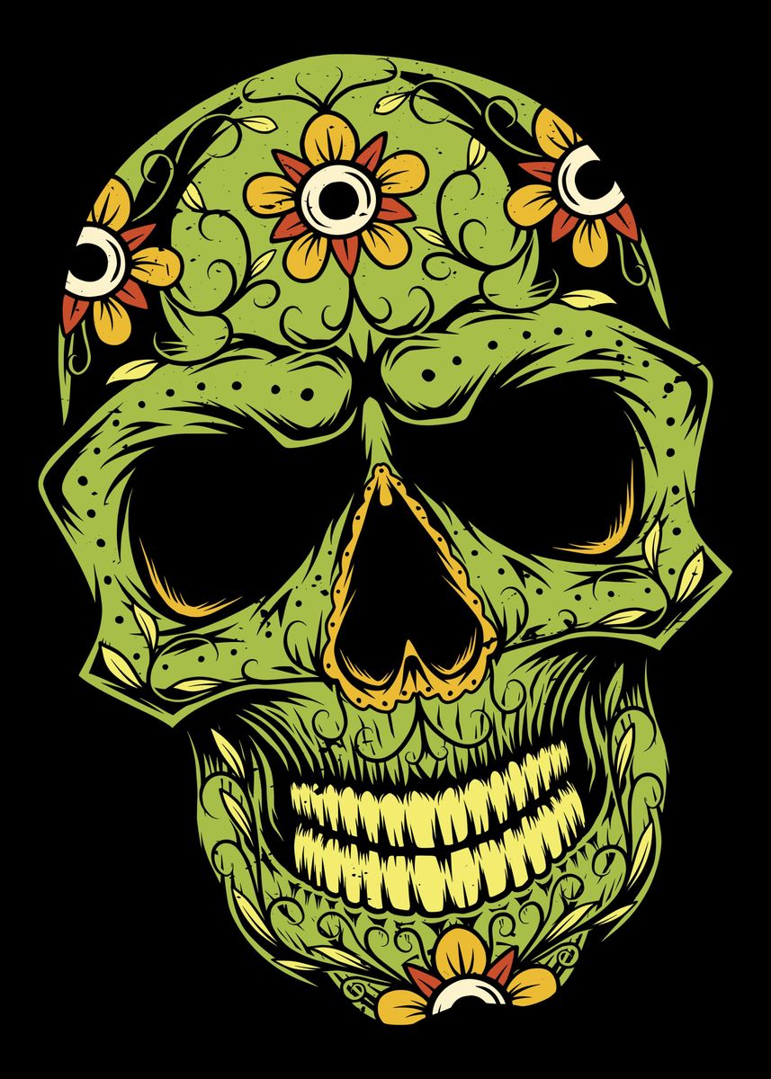 'Skeleton Face' Poster, picture, metal print, paint by John DonJoe ...