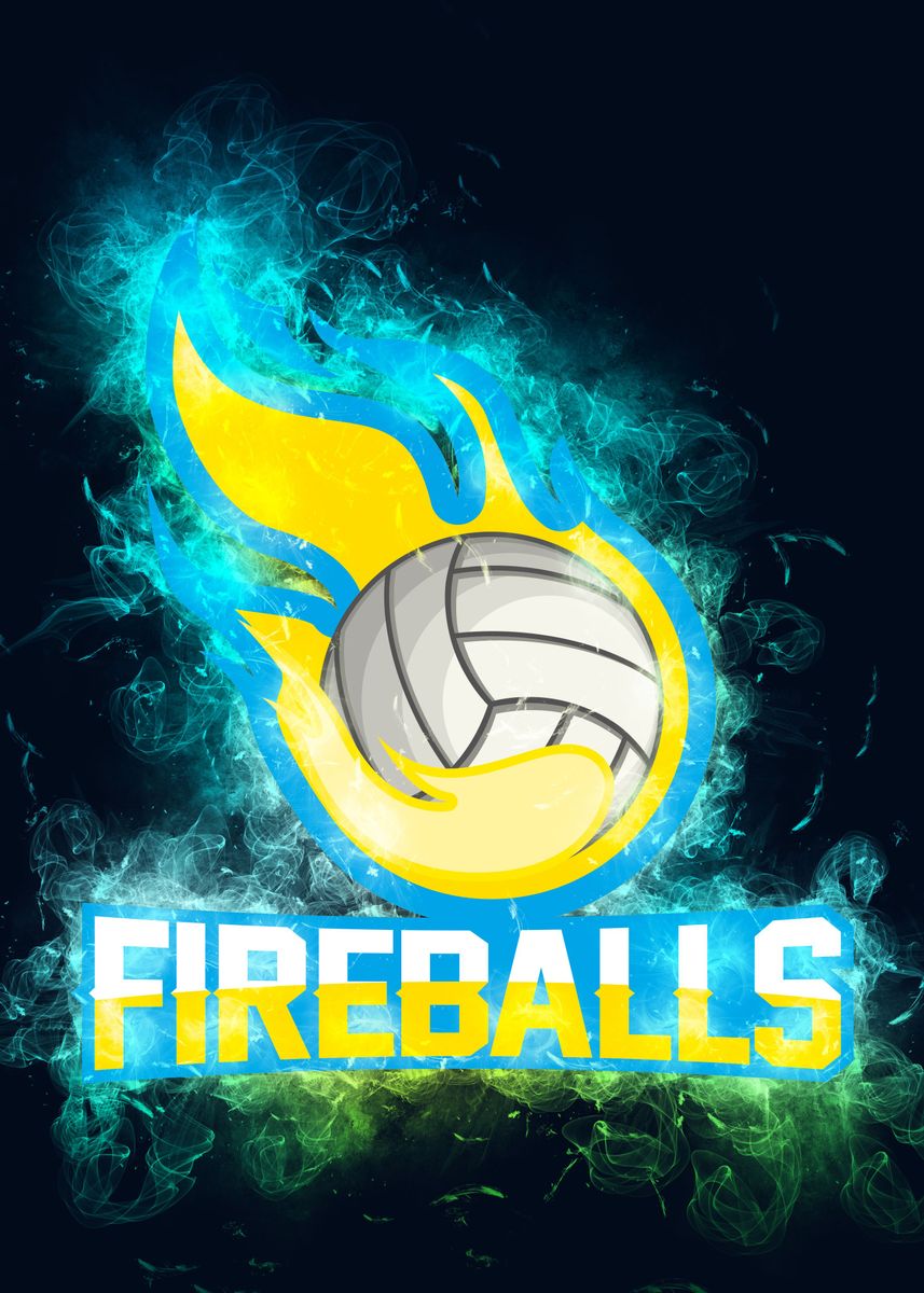 'flame volleyball smoky ' Poster, picture, metal print, paint by shiner ...