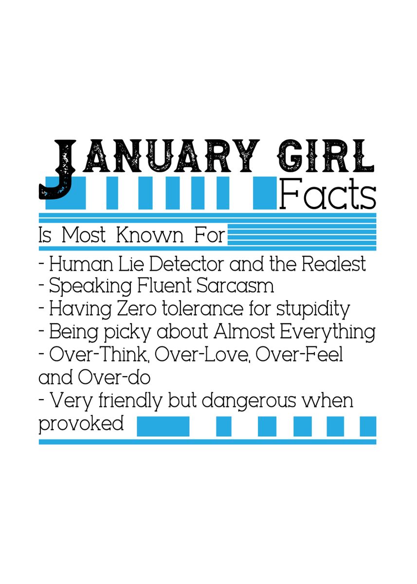 'January Girl Facts' Poster by Francois Ringuette | Displate