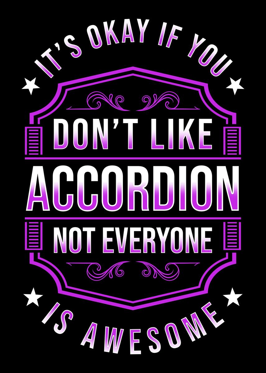 'Accordion Players Are Awes' Poster, picture, metal print, paint by ...