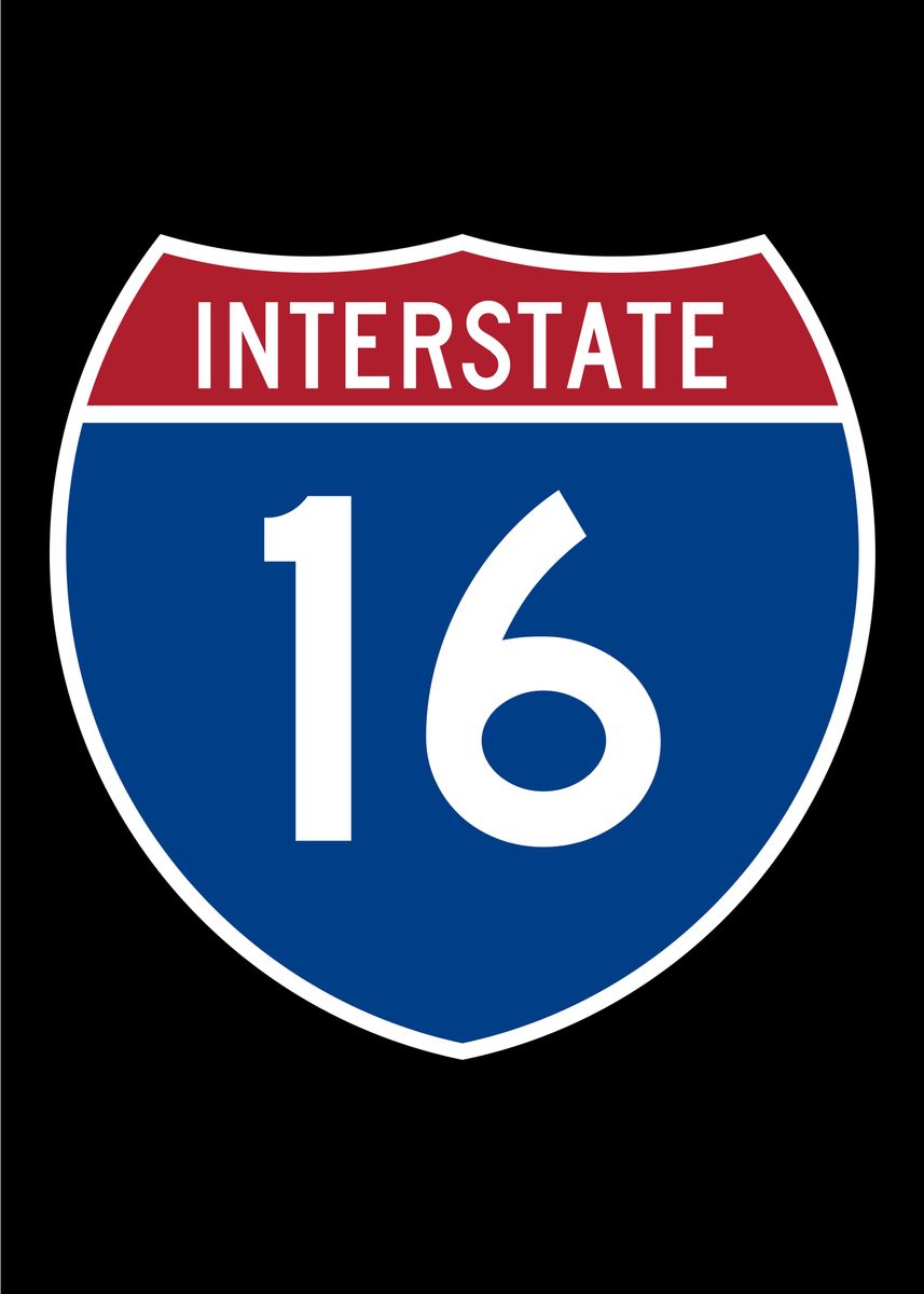 'INTERSTATE 16 USA' Poster, picture, metal print, paint by Atomic ...