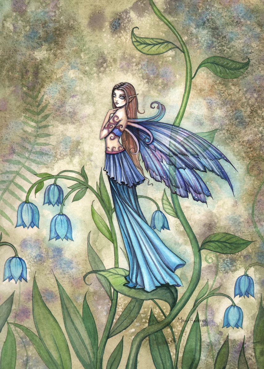 'Blue Bell' Poster, picture, metal print, paint by Molly Harrison ...
