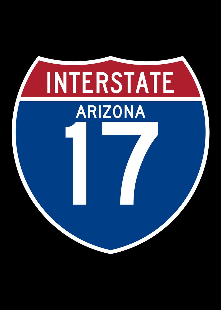 'INTERSTATE 17 ARIZONA USA' Poster, picture, metal print, paint by ...