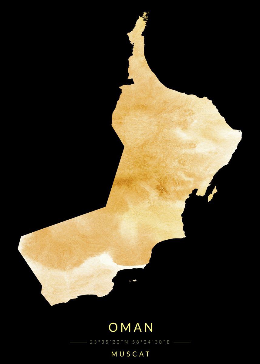 'Oman Gold' Poster, picture, metal print, paint by Jerhus | Displate