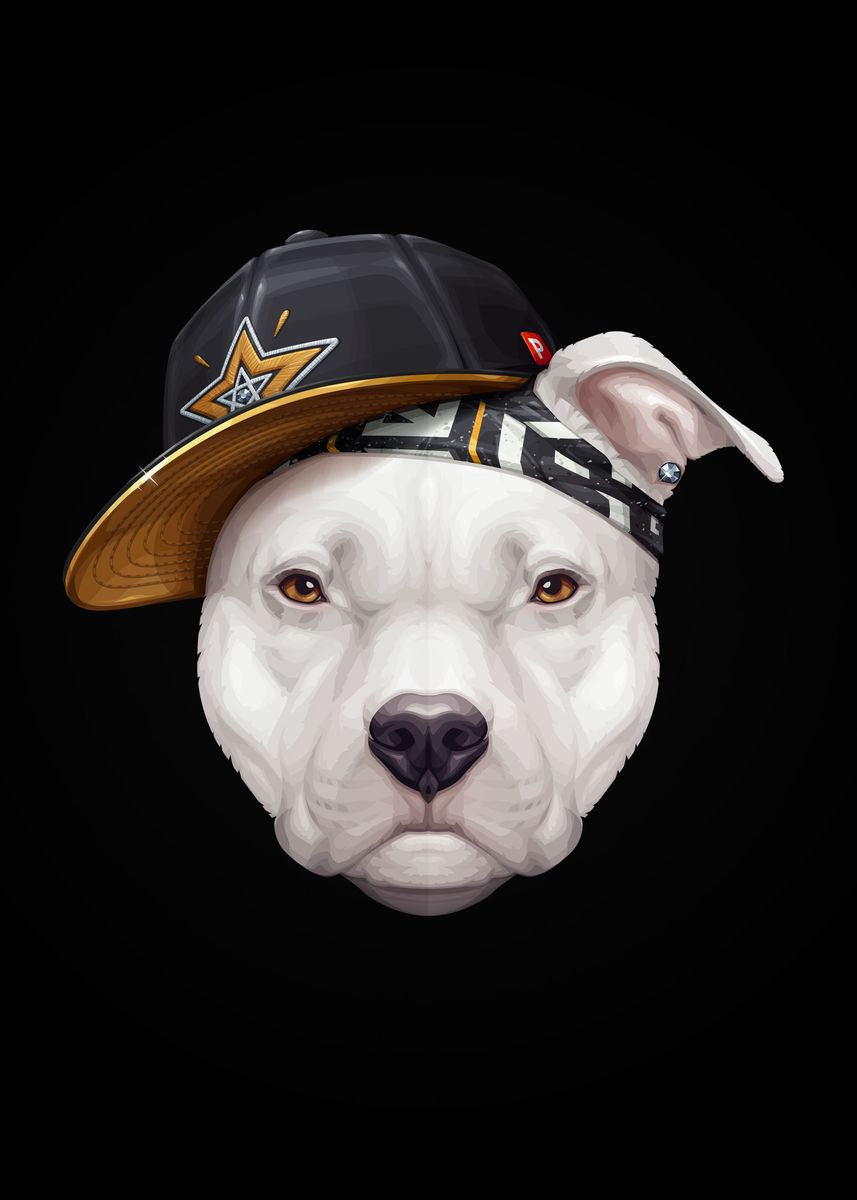 'Pitbull Gangsta' Poster, picture, metal print, paint by Stonemask ...