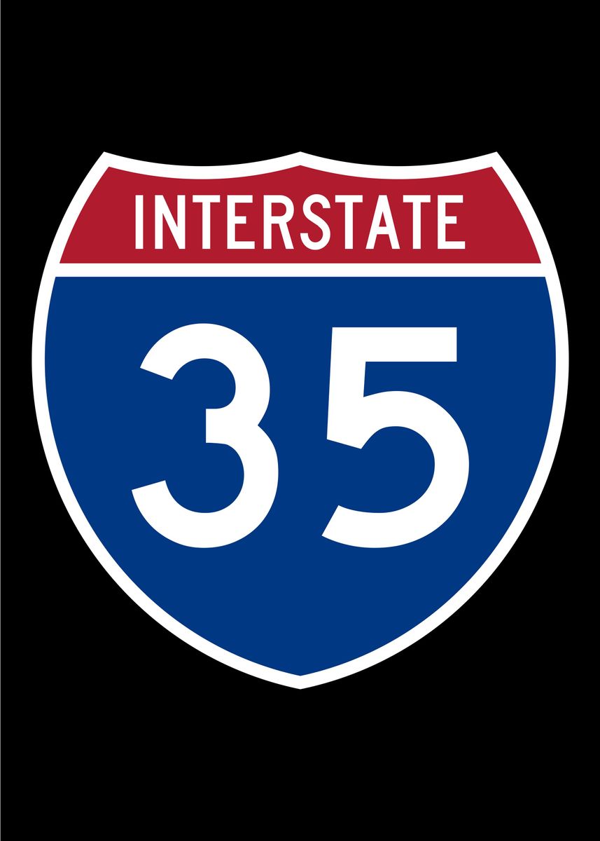 'INTERSTATE 35 USA' Poster, picture, metal print, paint by Atomic ...