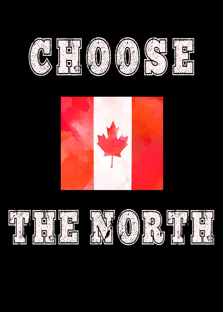 'Canada Flag Quote Proud' Poster, picture, metal print, paint by ...